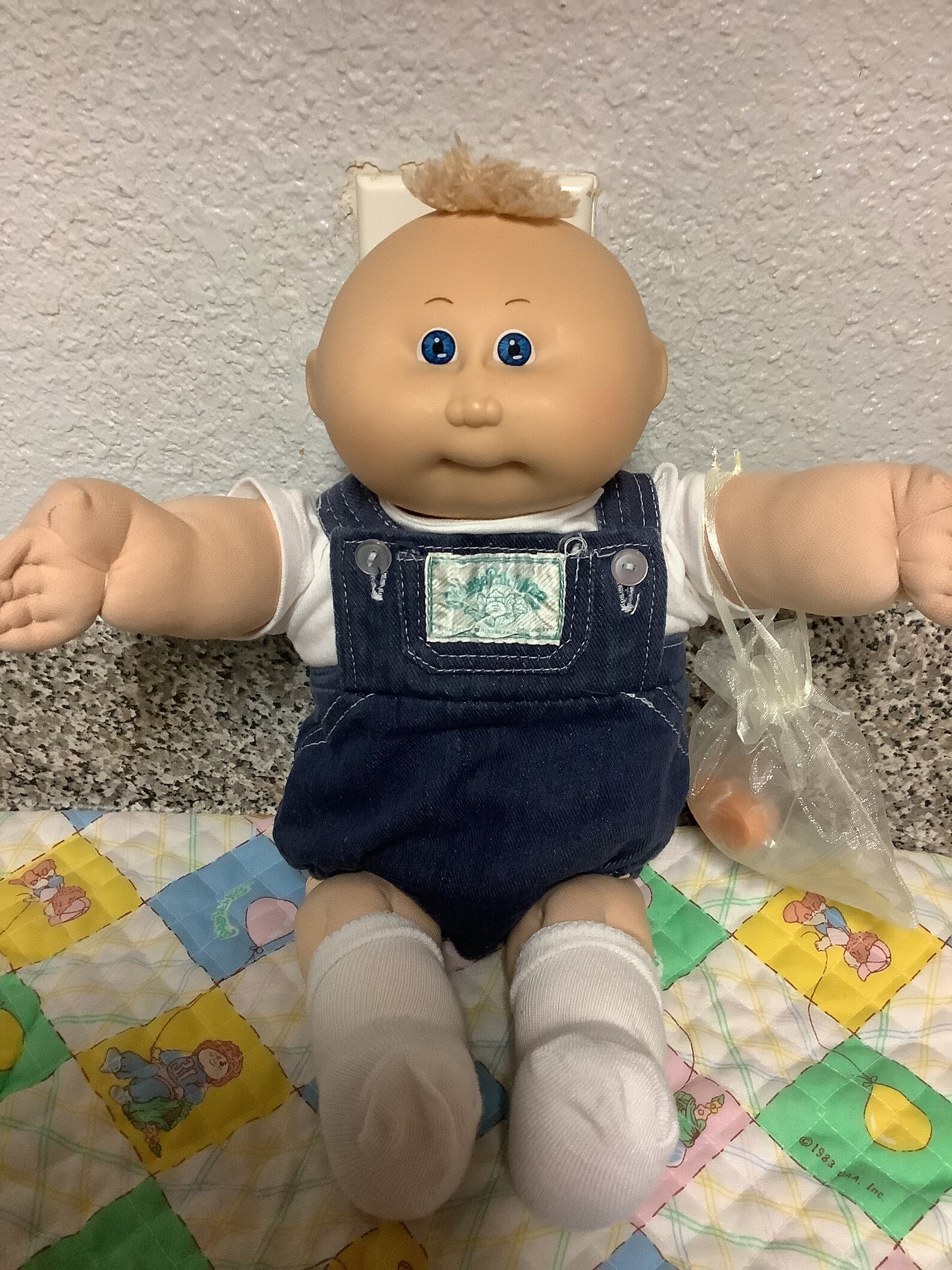 Vintage Cabbage Patch Kid Preemie Boy Wheat Tuft of Hair Blue Eyes HM#1 ...