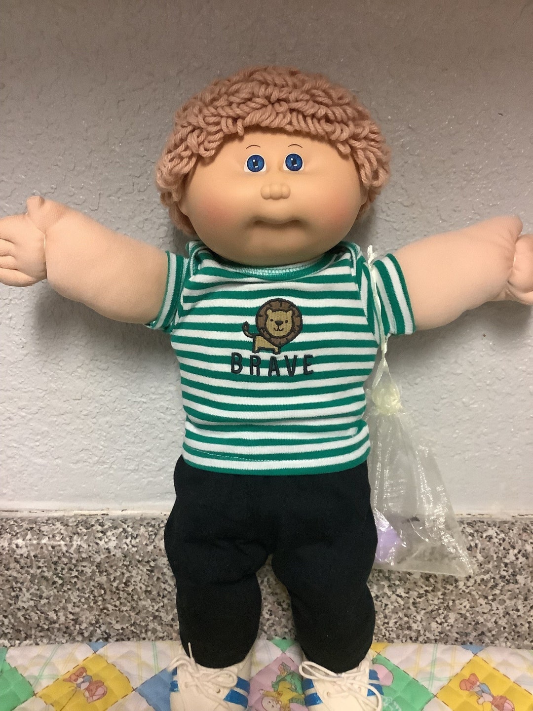 Vintage Cabbage Patch Kid Boy Head Mold #1 Wheat Loops Blue Eyes 1984 ...