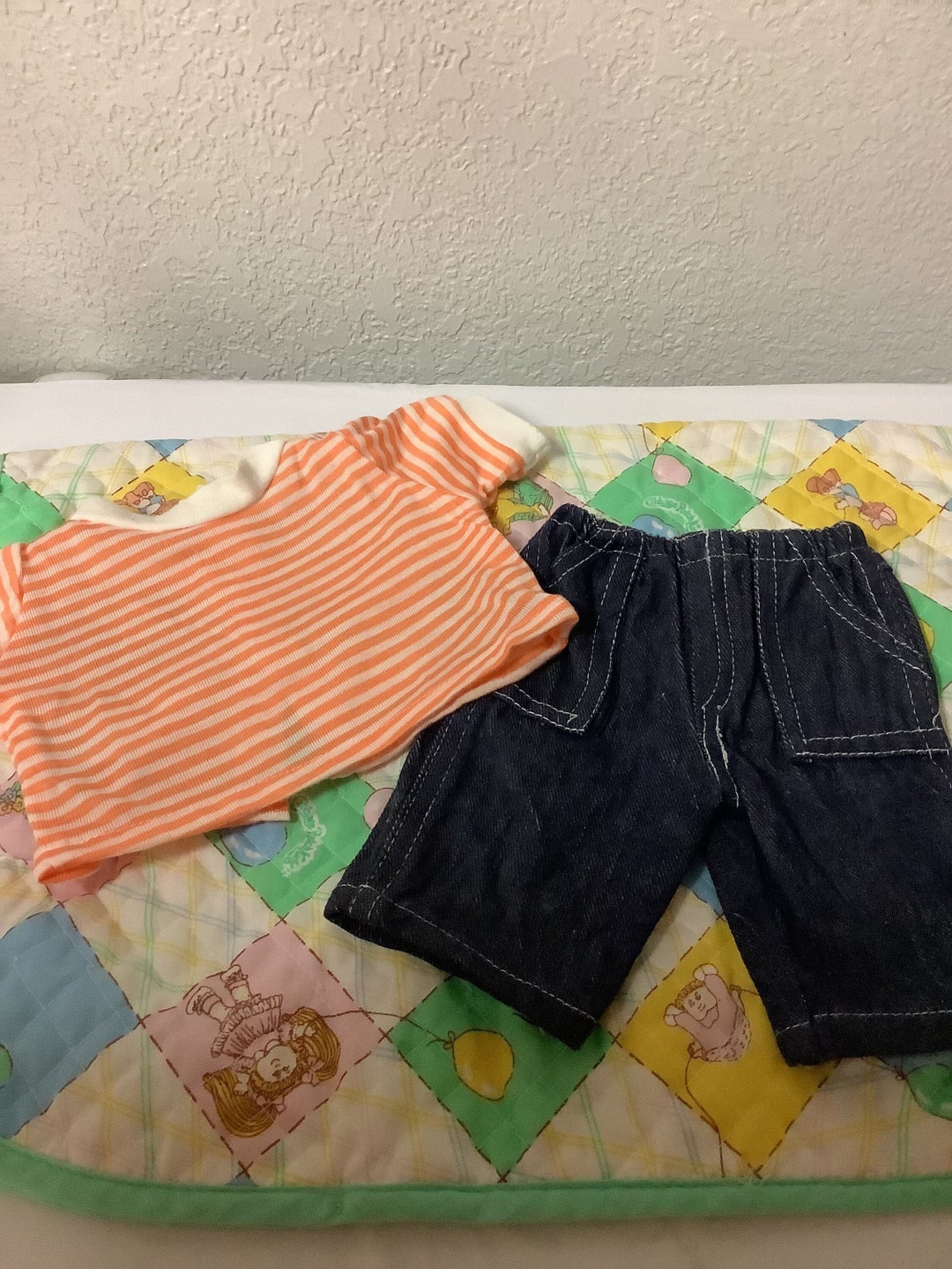 Vintage Cabbage Patch Kids Denim Jeans & Matching Orange Shirt OK ...