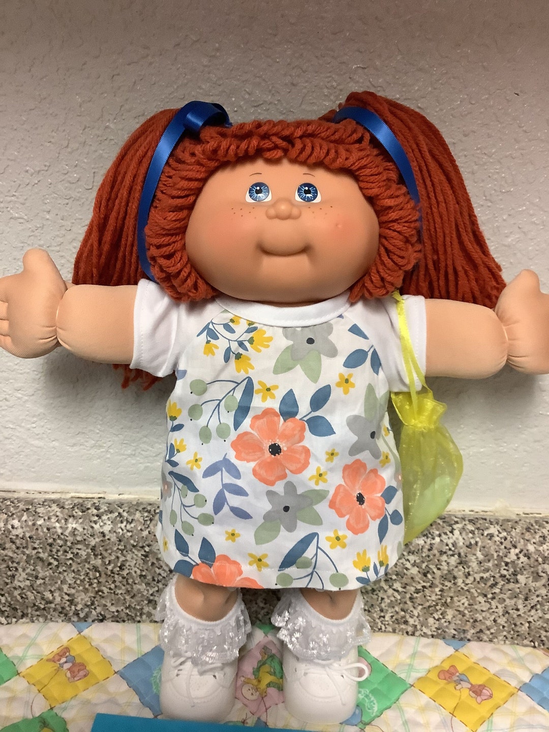 Cabbage Patch Kids Girl 25th Anniversary Red Hair Blue Eyes FRECKLES Head Mold 3 2008 ...