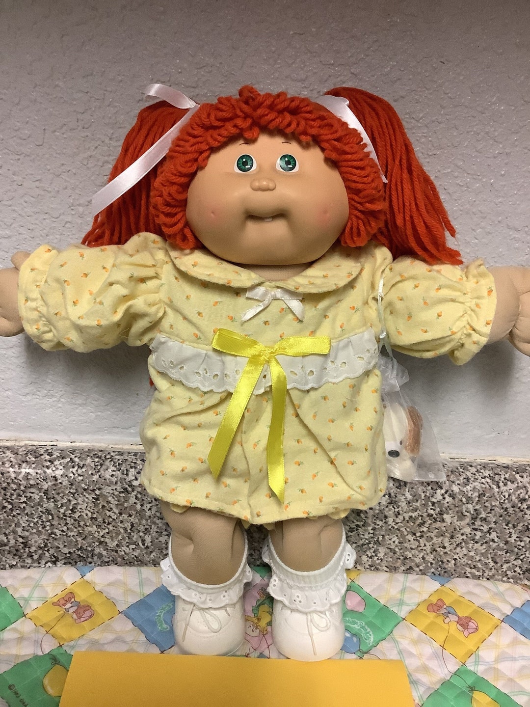 Vintage Cabbage Patch Kid Girl Red Hair Green Eyes Head Mold #5 OK ...