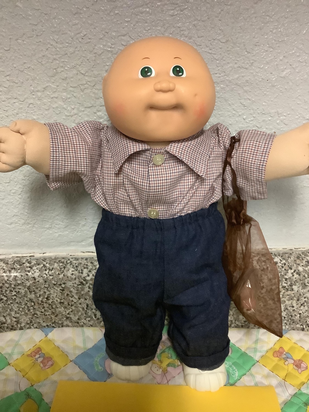Vintage Cabbage Patch Kid Bald Boy Green Eyes Head Mold #3 P Factory ...
