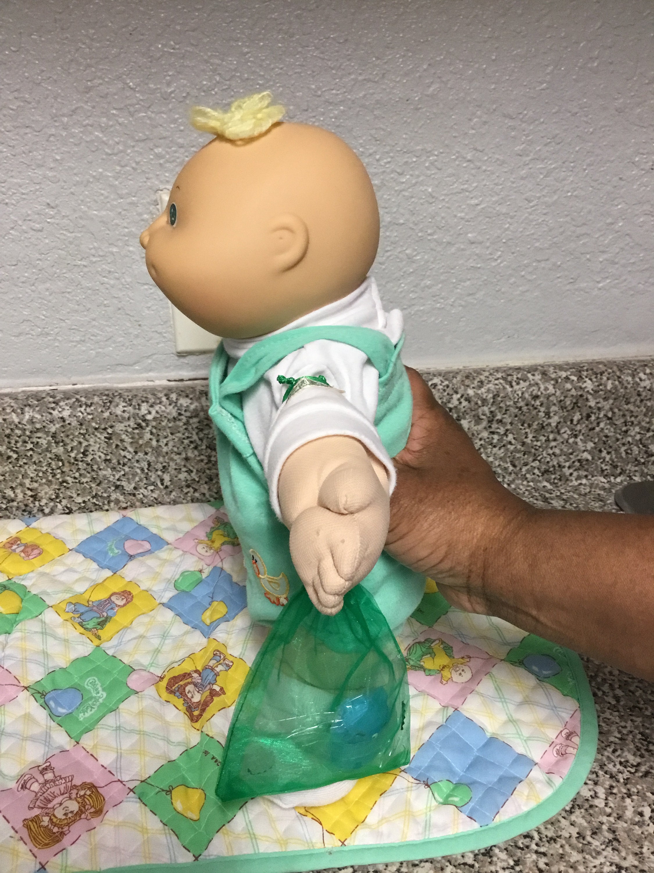 Vintage Cabbage Patch Kids Preemie Head Mold 3 Lemon Tuft Green Eyes ...