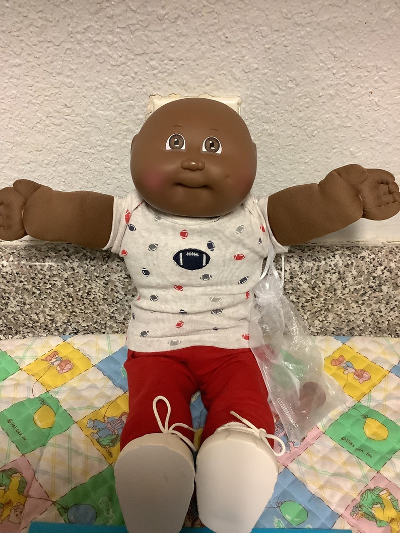 Vintage Cabbage Patch Kid African American Bald Boy Brown Eyes Head ...