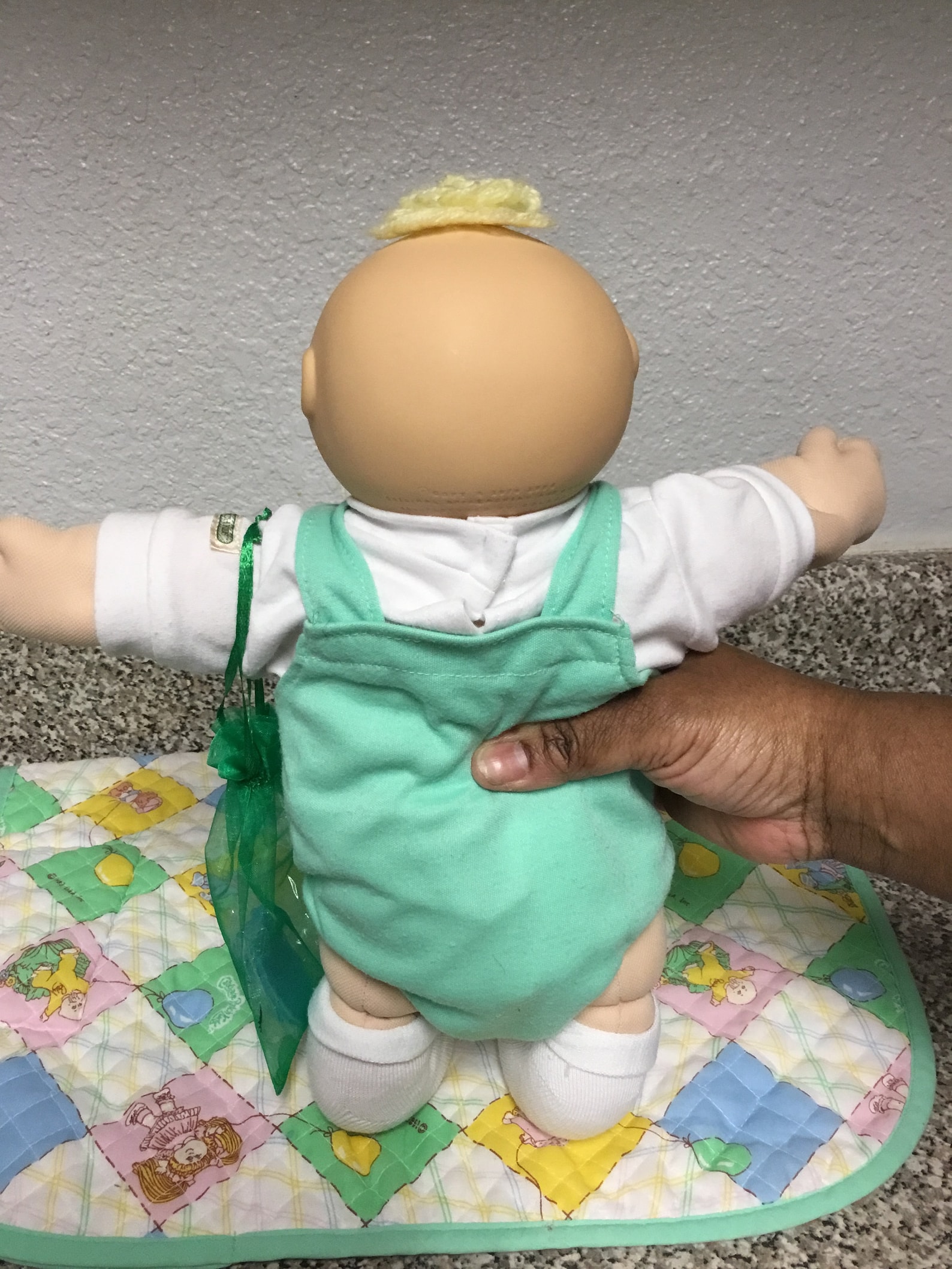 Vintage Cabbage Patch Kids Preemie Head Mold #3 Lemon Tuft Green Eyes ...