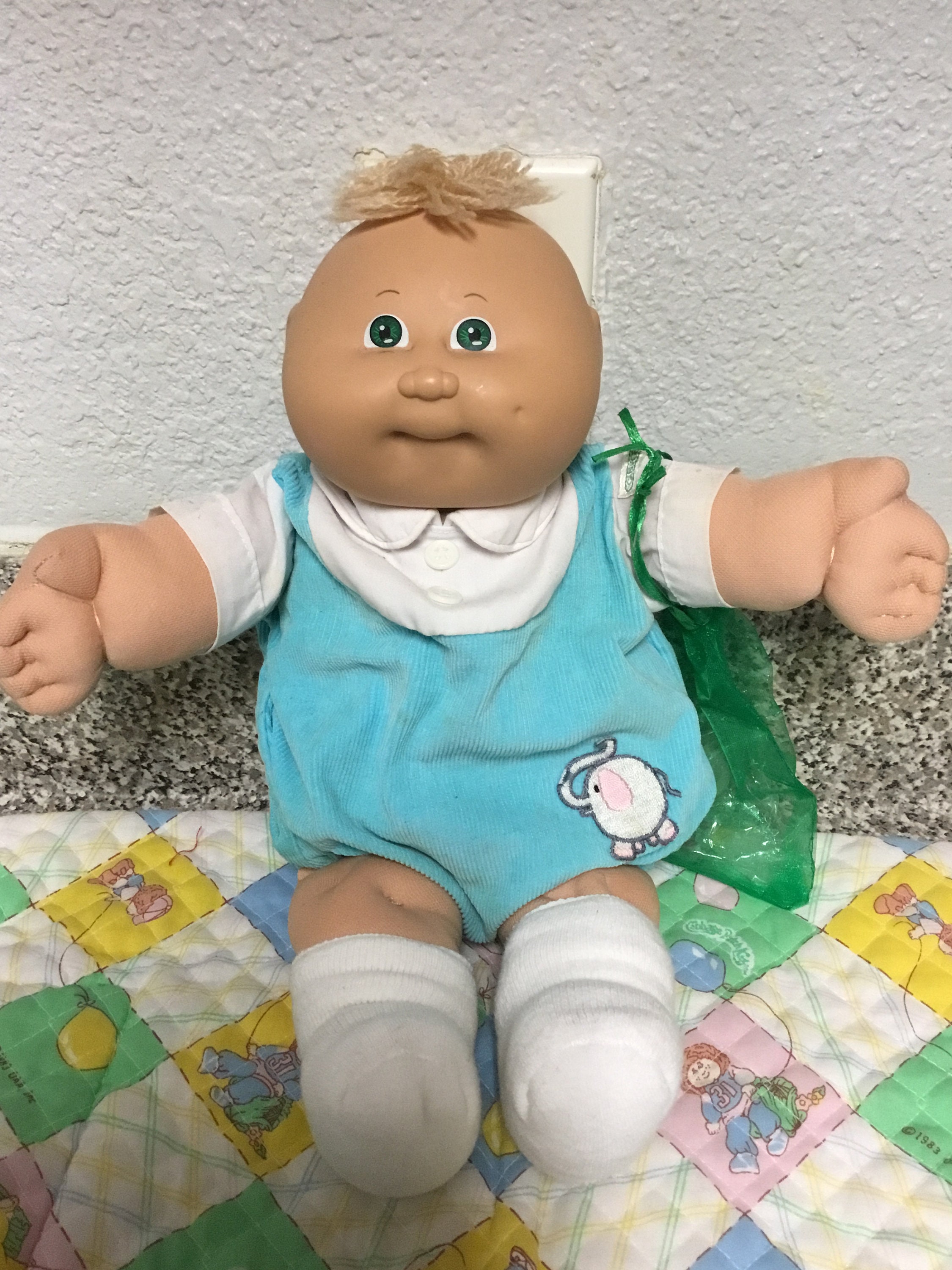 Vintage Cabbage Patch Kid Preemie Boy Wheat Tuft of Hair Green Eyes ...