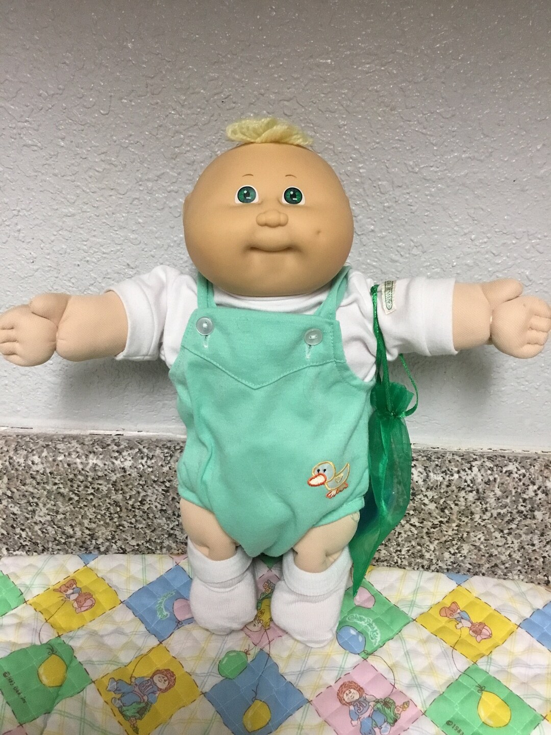 Vintage Cabbage Patch Kids Preemie Head Mold #3 Lemon Tuft Green Eyes ...