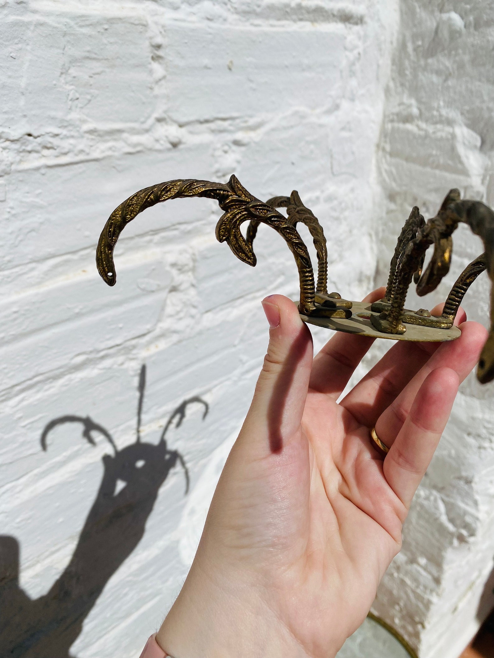 5 Antique BRONZE Chandelier BRANCHES for Stringing Crystal Glass ...