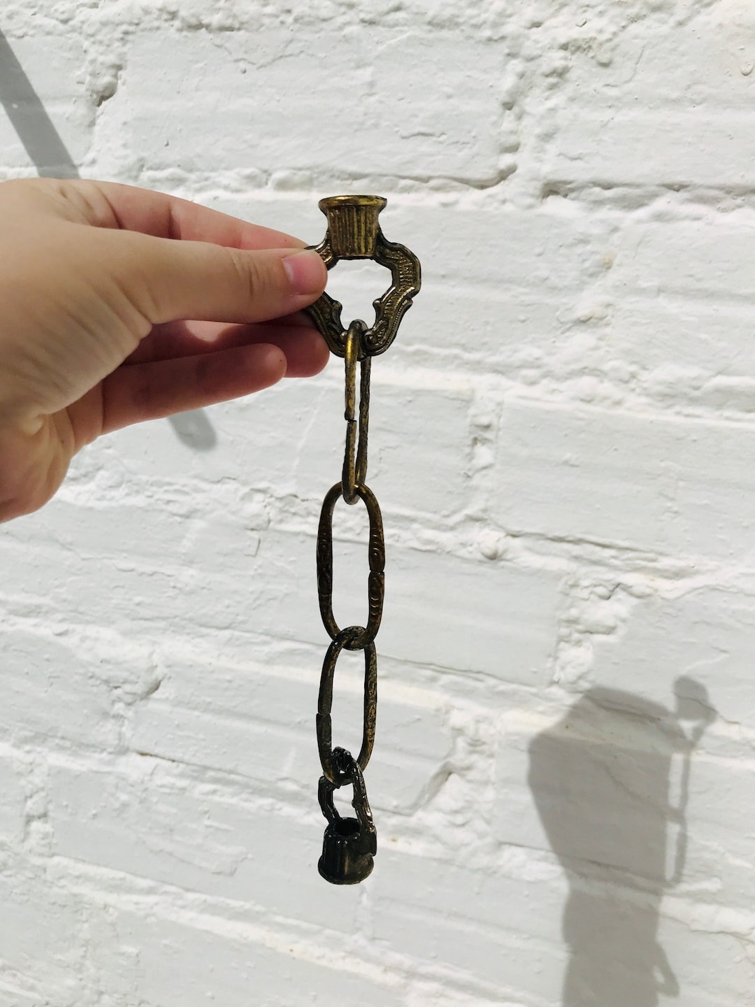Antique Bronze Brass Ornamental Chain Link W/ Hook Loop for Chandelier ...