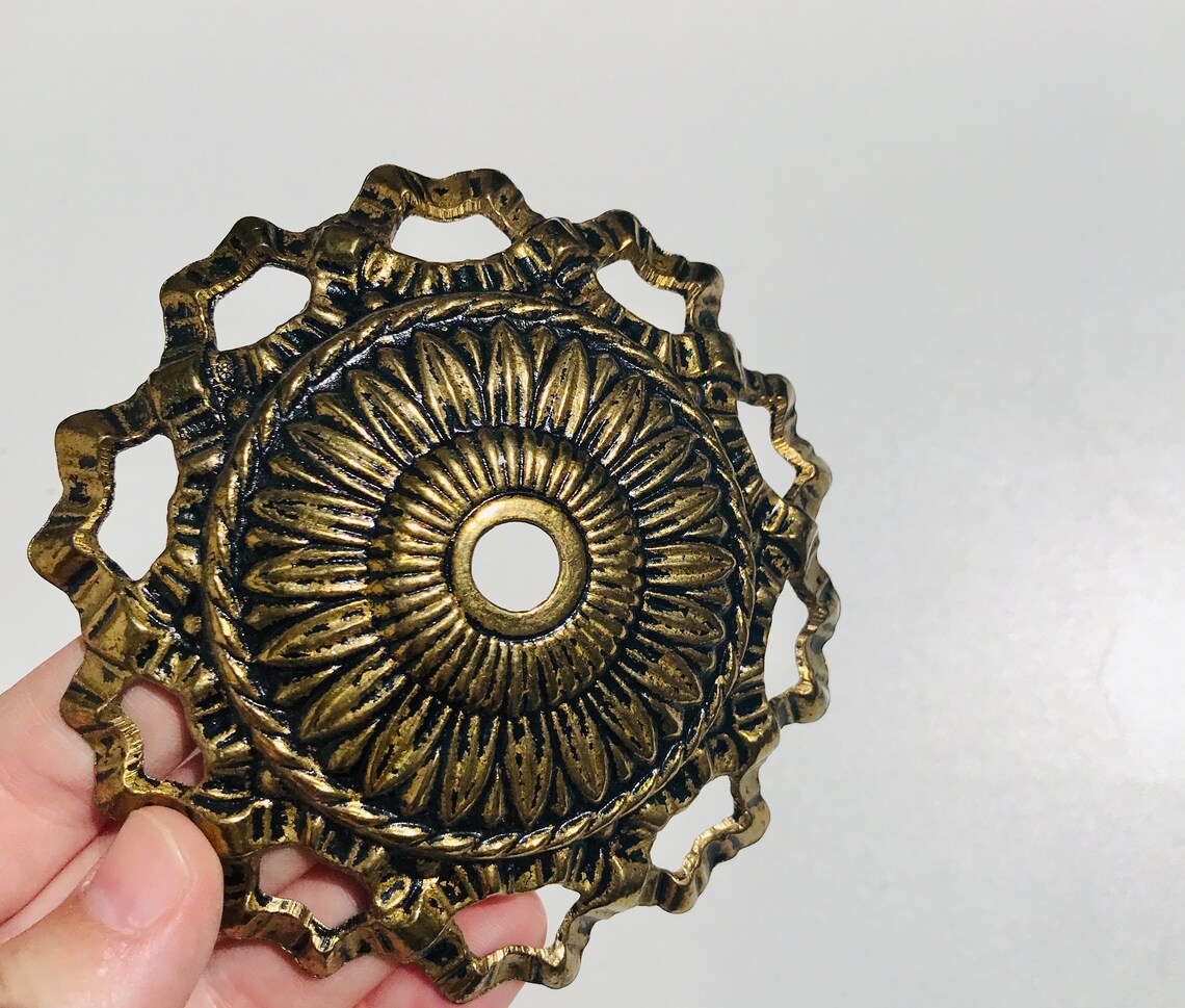 3.75 X 1 Antique Brass Bobeche Chandelier Dish Lighting Parts Canopy - Etsy