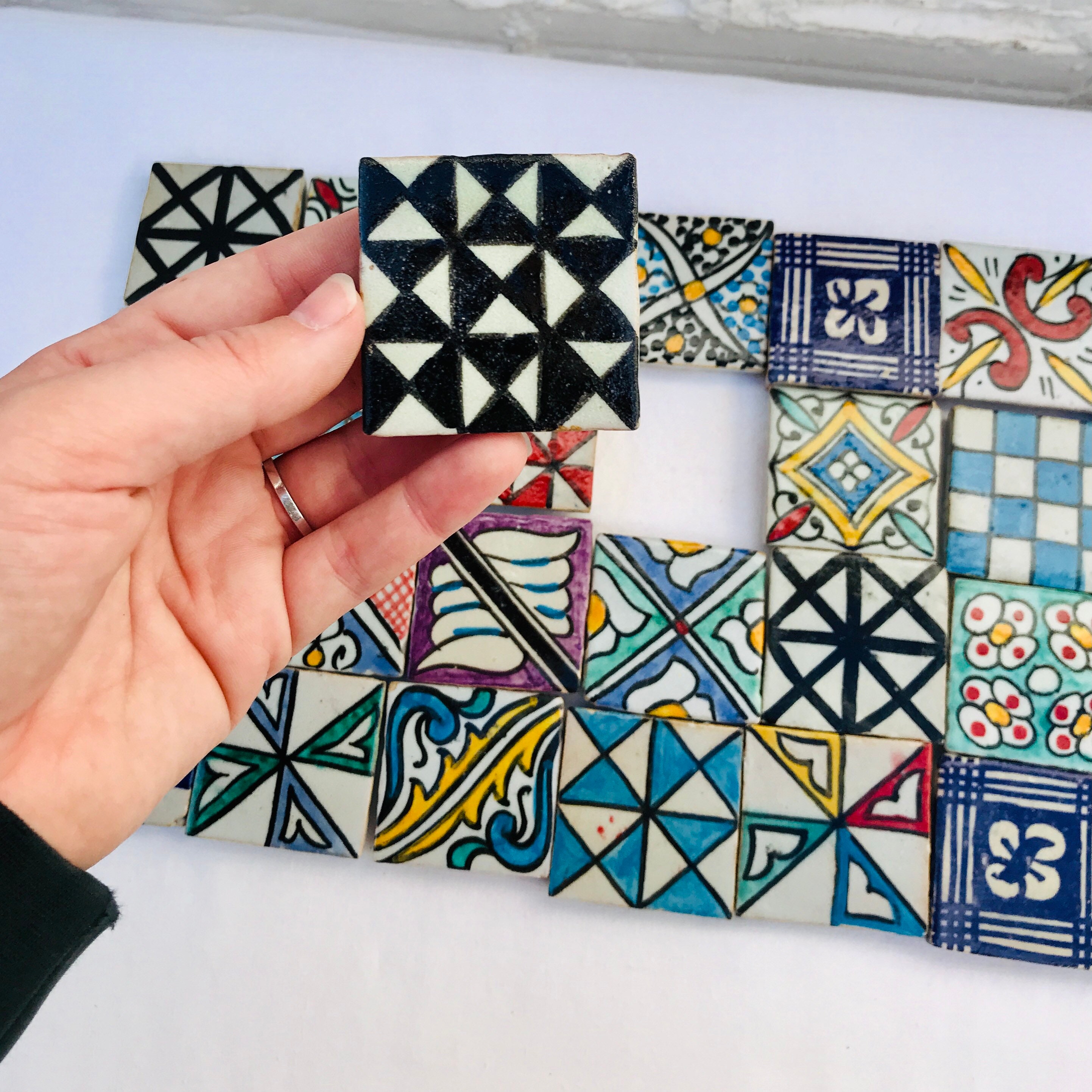 40 Antique Spanish TILES 2 Geometric Moroccan Alhambra, Malibu ...