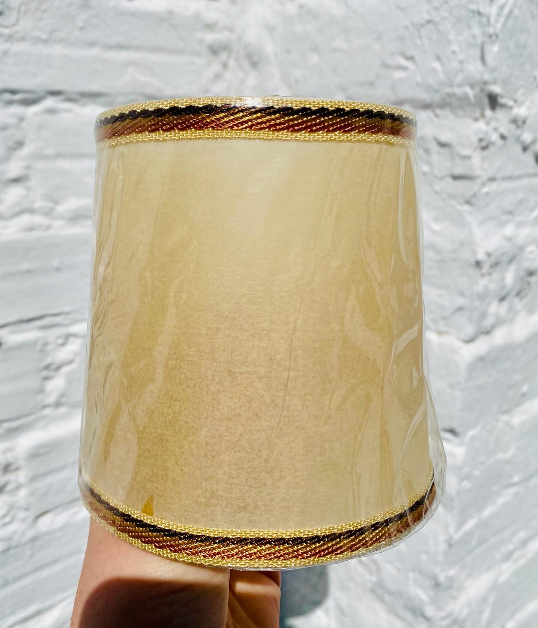 Small Rawhide Chandelier Lamp Shade Mini Vintage Clip on Spanish Rustic ...