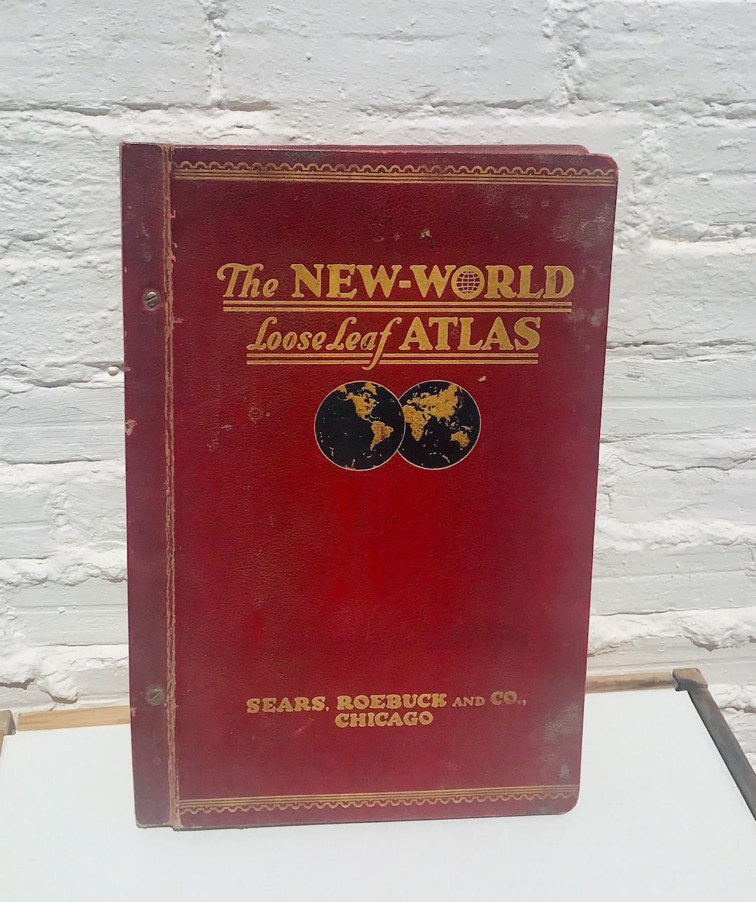 VERY Large New World Loose Leaf Atlas Sears Roebuck Company 1919, Red ...