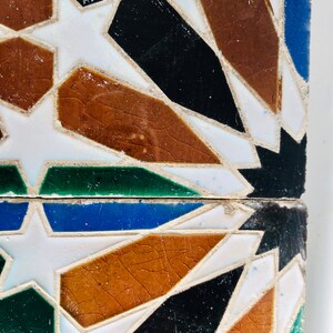 4 ANTIQUE CERAMIC TILES, Spanish Talavera Alhambra Mensaque Rodríguez ...
