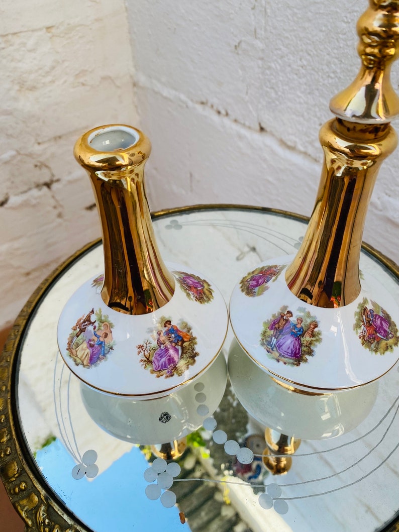 Antique Porcelain Scent Bottle: Gold Leaf Janbo Spain, Sevres Style - Etsy