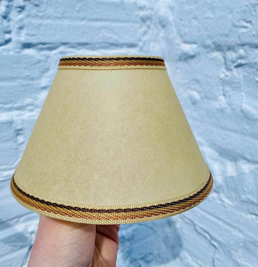 Small Rawhide Chandelier Lamp Shade Mini Vintage Clip on Spanish Rustic ...
