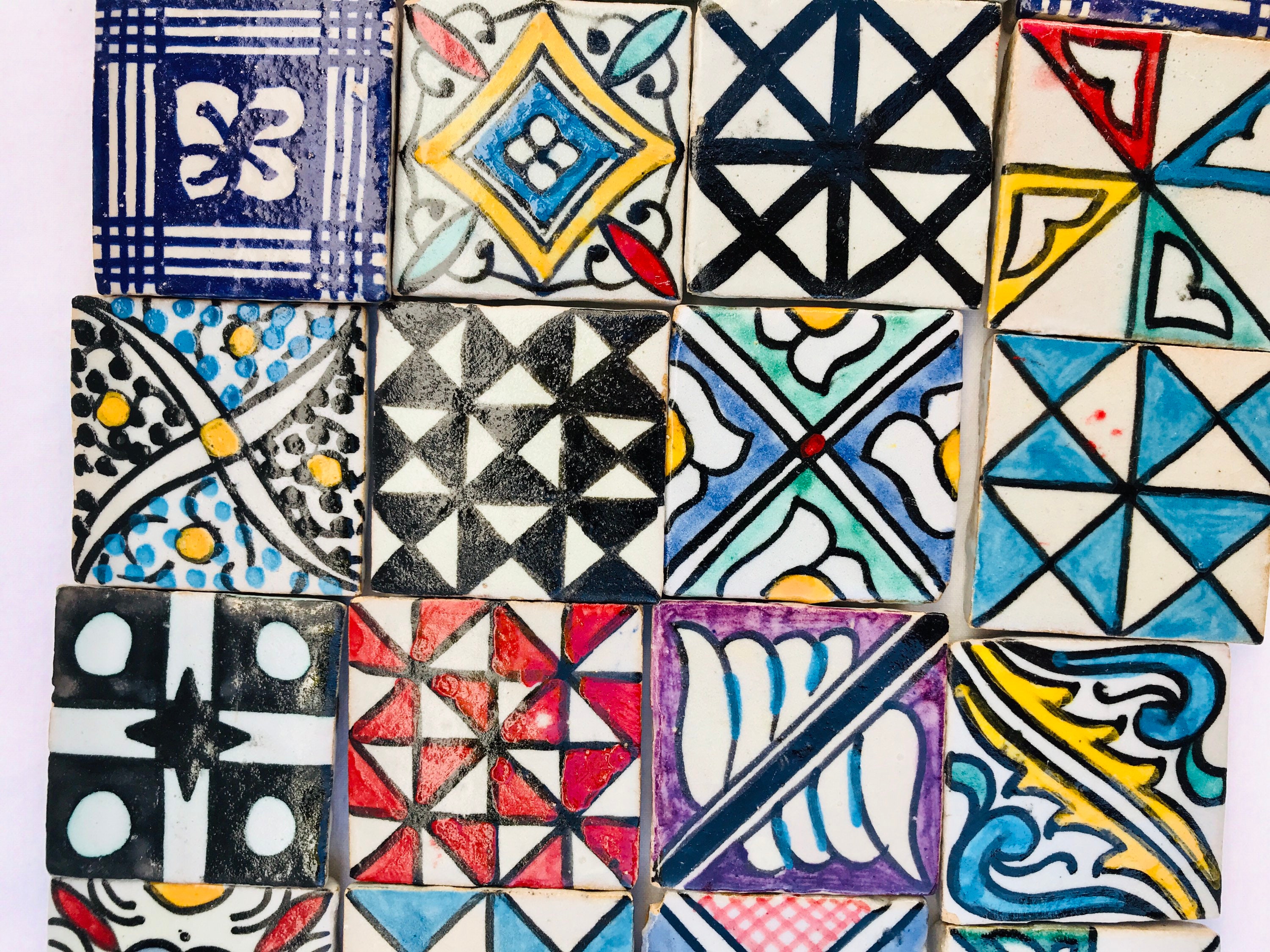 40 Antique Spanish TILES 2 Geometric Moroccan Alhambra, Malibu ...