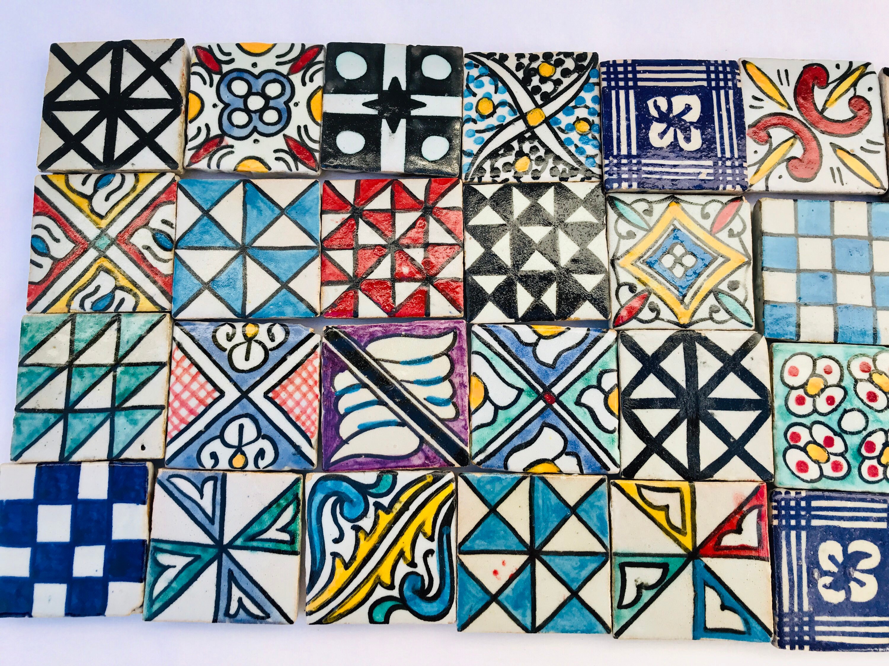 40 Antique Spanish TILES 2 Geometric Moroccan Alhambra, Malibu ...