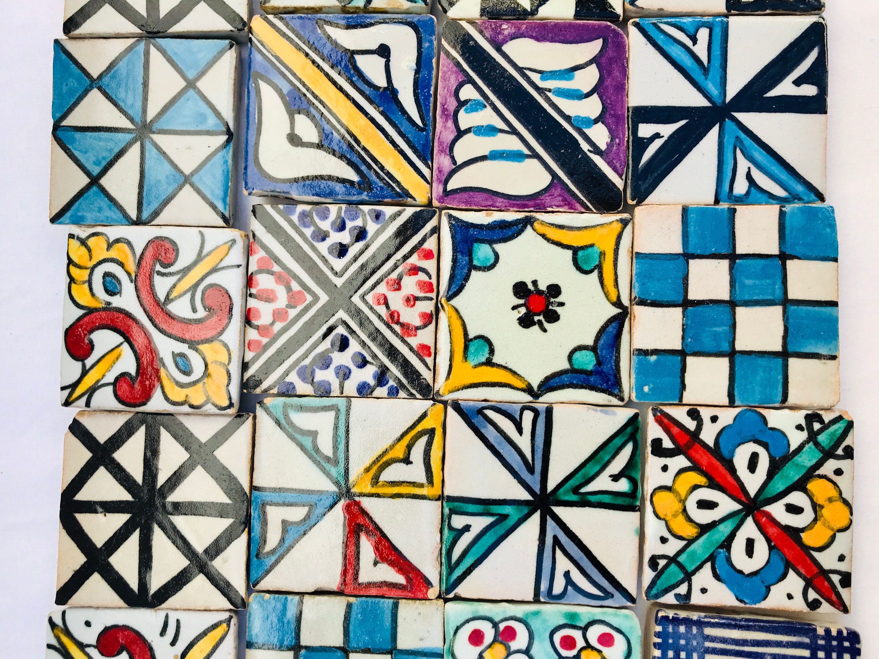 40 Antique Spanish TILES 2 Geometric Moroccan Alhambra, Malibu ...