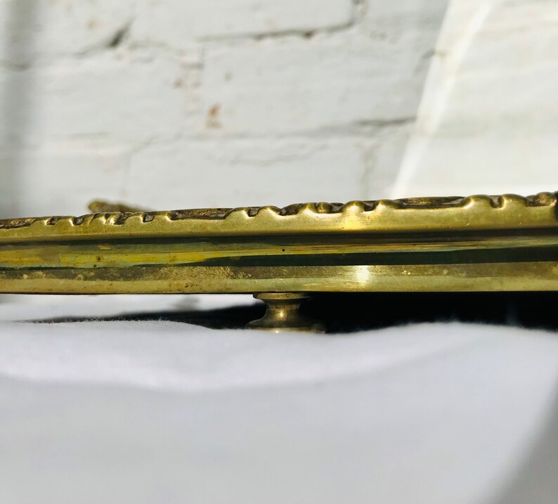 22" Antique Bronze Vanity Tray and Wall Mirror, Rectangular, Baroque ...