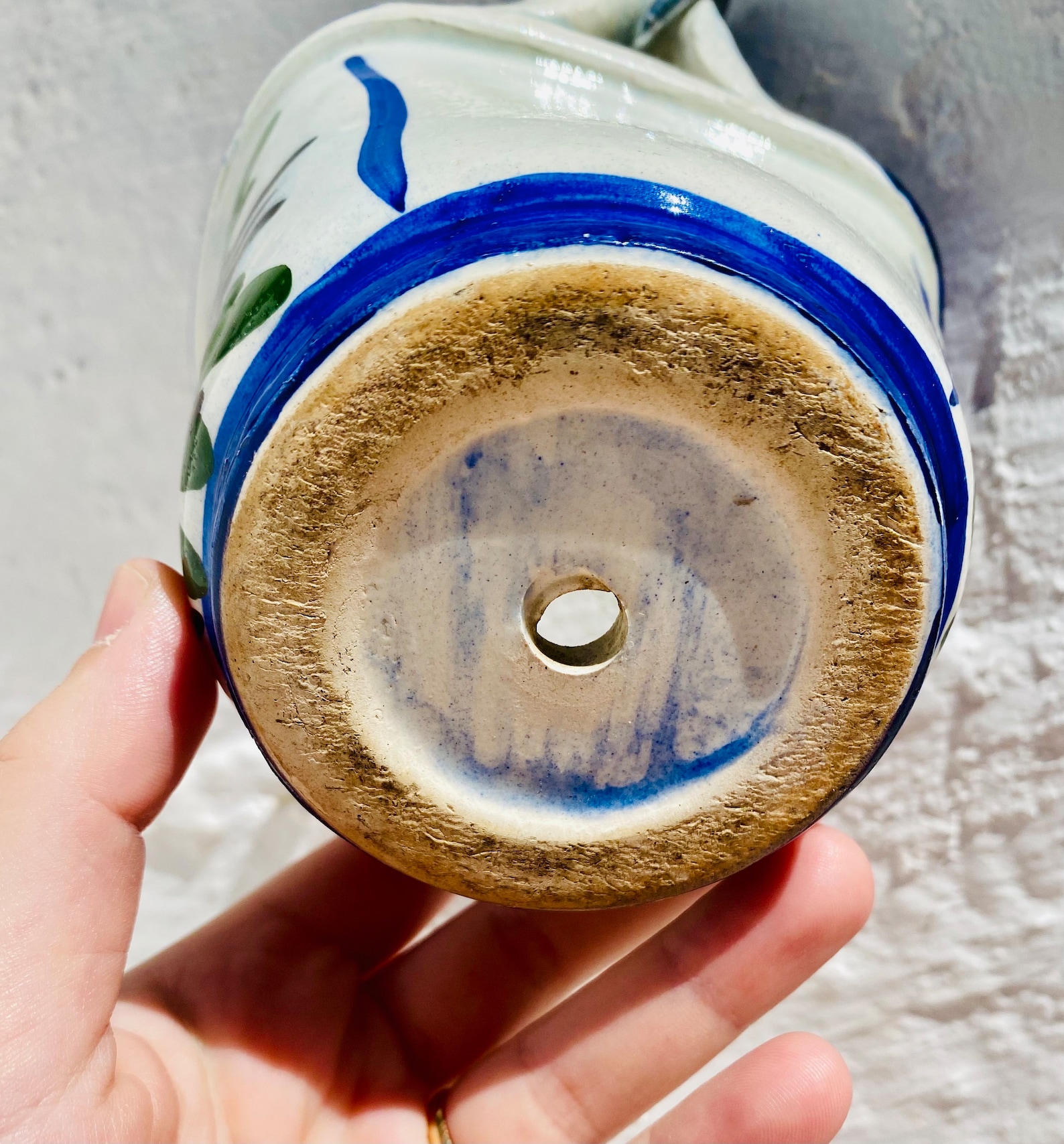 Spanish Talavera Pottery Wall Hanging Ceramic Planter Floral Spain Blue ...