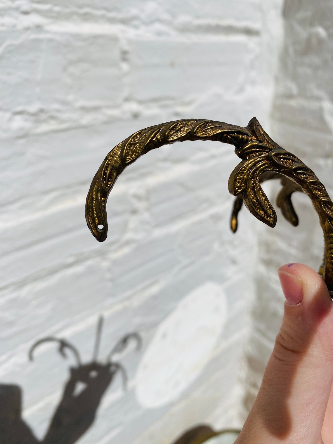 5 Antique BRONZE Chandelier BRANCHES for Stringing Crystal Glass ...