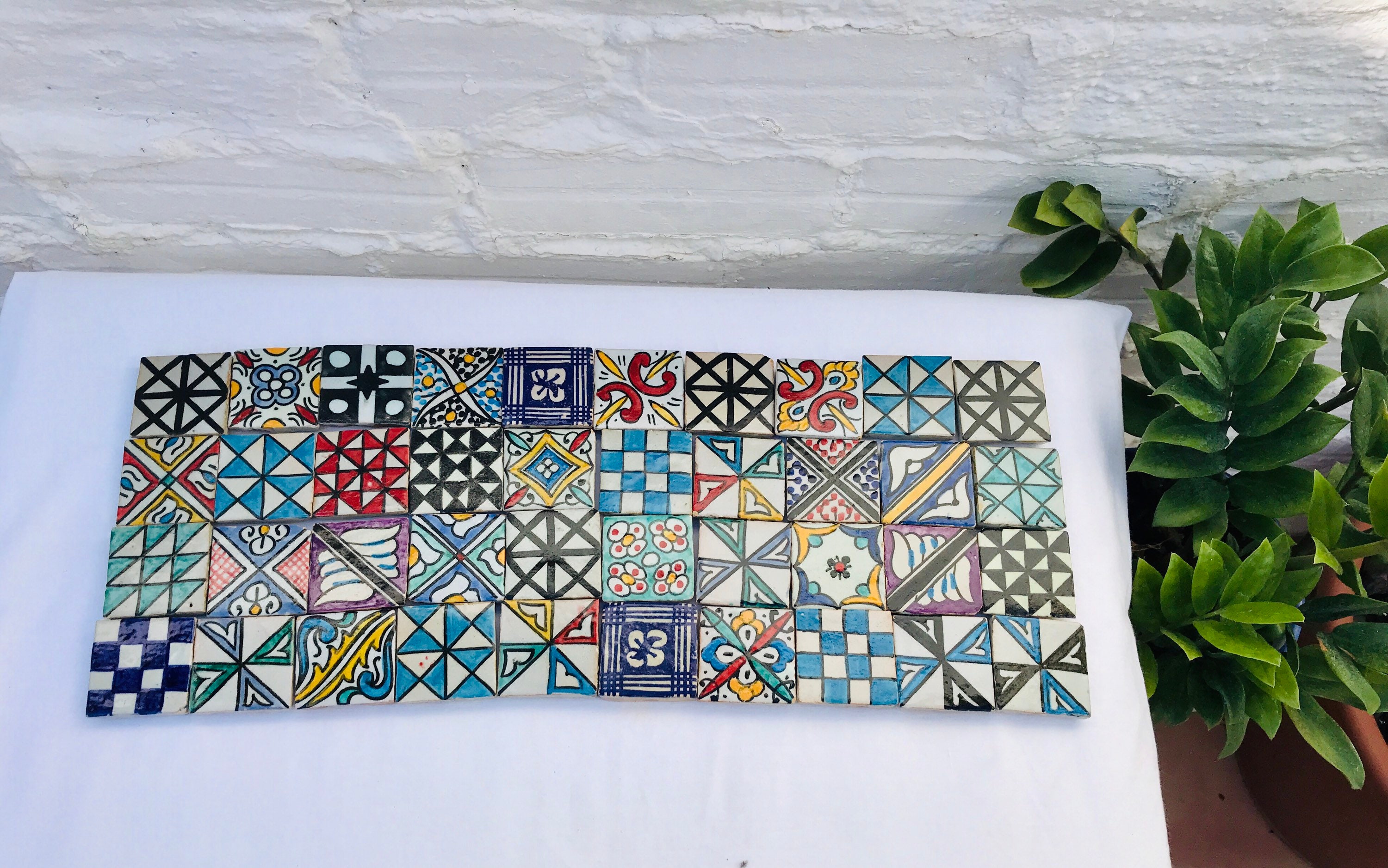 40 Antique Spanish TILES 2 Geometric Moroccan Alhambra, Malibu ...