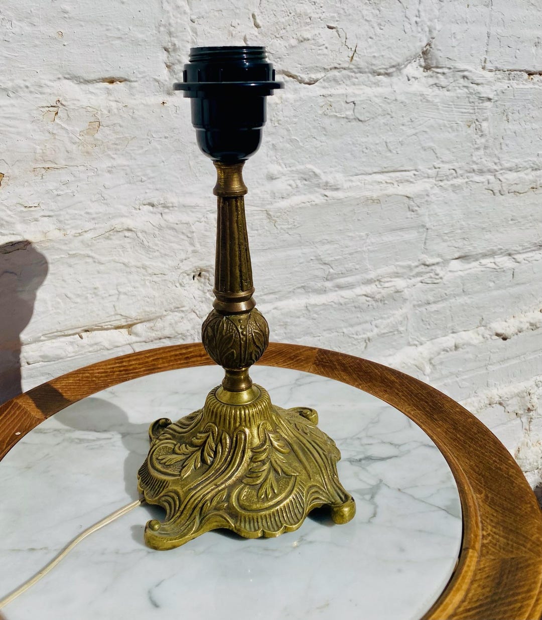 7.5" Antique Bronze Table Lamp Frame Body Base Part to RESTORE, Easy DIY, French, Accent ...