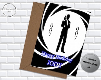 James Bond Birthday Card | Etsy UK