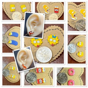 Choose a Pair - the Simpsons Inspired Stud Earrings - Duff Beer, Homer ...