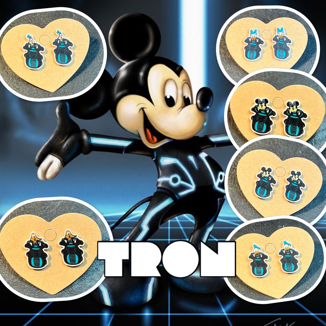 Tron Light-cycle Mickey Mouse and Friends Inspired Earrings - Etsy