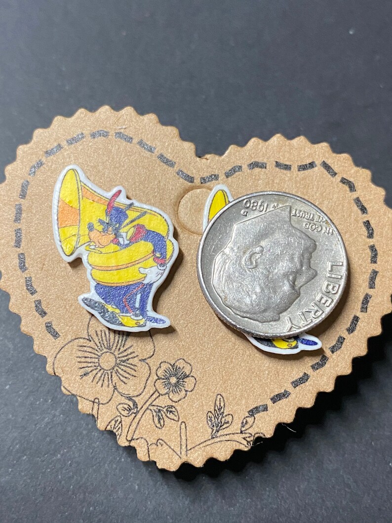 Band Mickey Mouse and Band Goofy and Treble Clef Earrings | Etsy