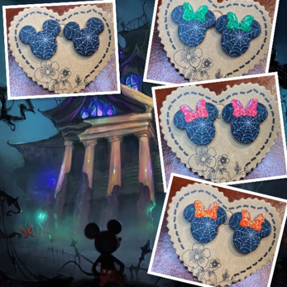 Spider Web Sparkle Halloween Mickey Mouse and Minnie Mouse | Etsy