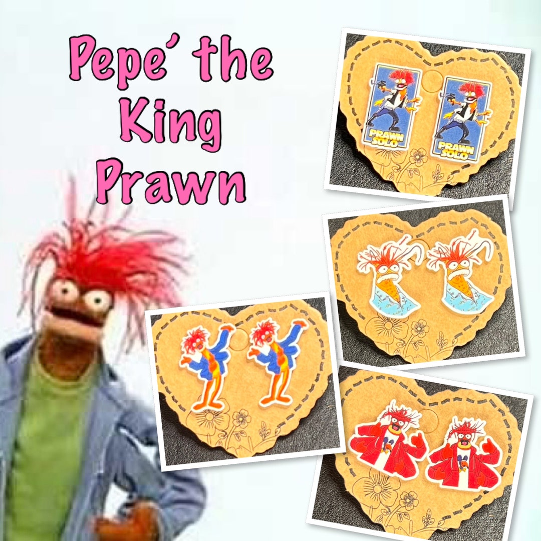 Pepe the King Prawn Muppets Inspired Stud Earrings - Etsy