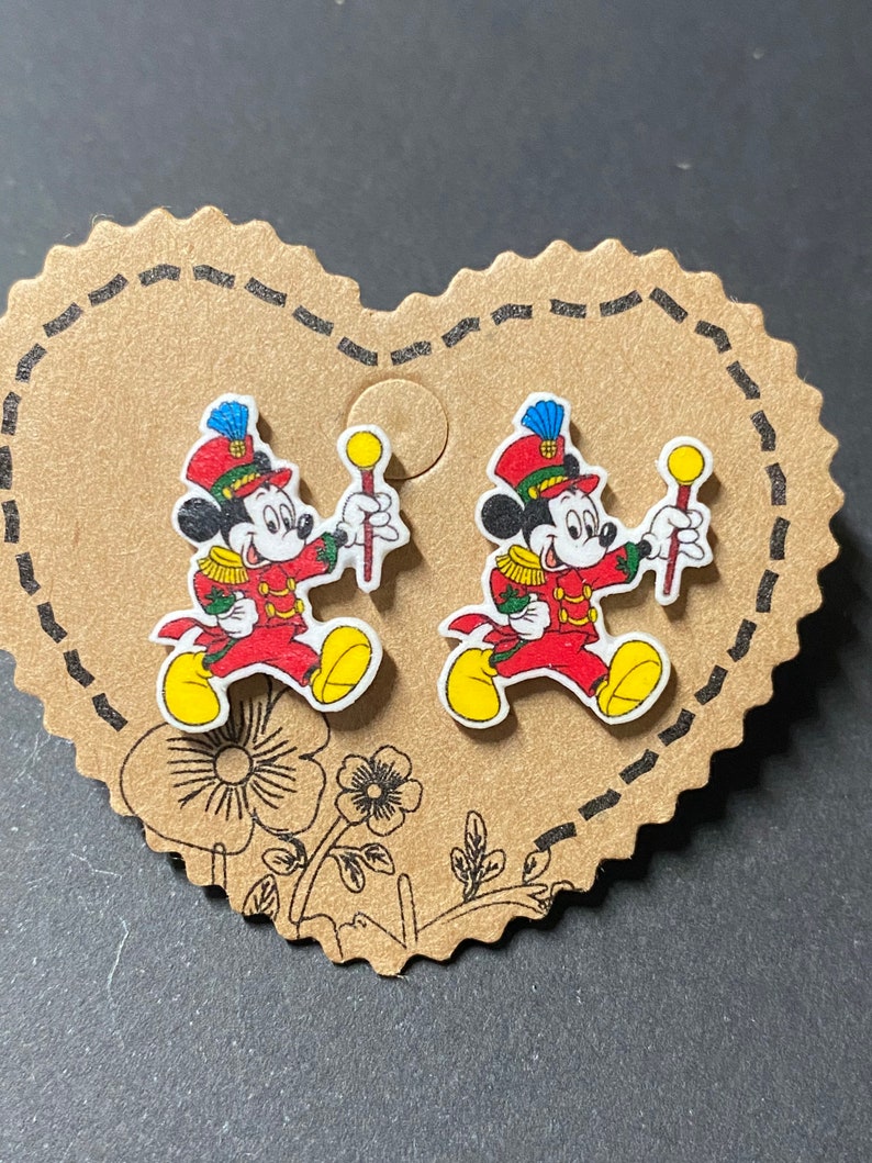 Band Mickey Mouse and Band Goofy and Treble Clef Earrings - Etsy
