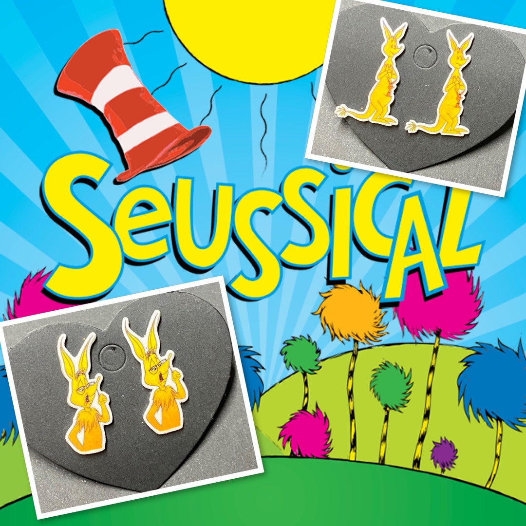 Sour Kangaroo - Seussical - Dr. Seuss Inspired Stud Earrings - Etsy