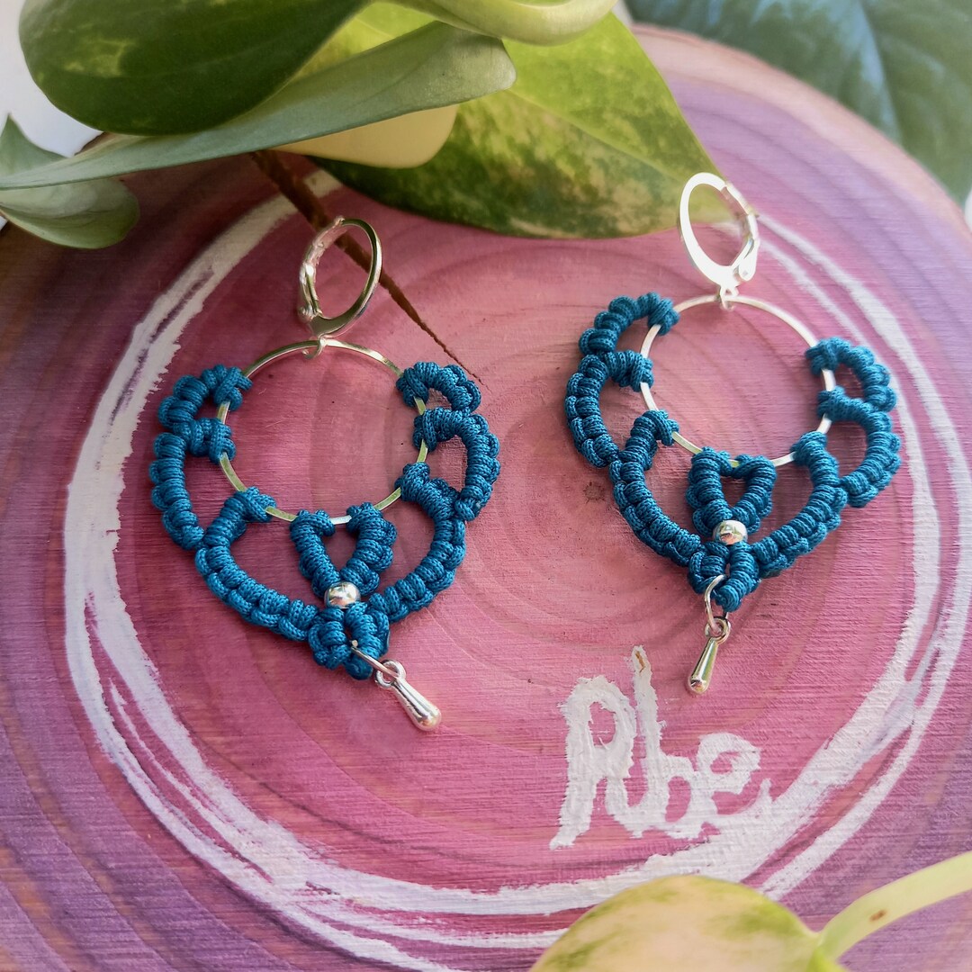 Macrame Earrings. Unique and Original Jewel. Color Pendants. Boho ...