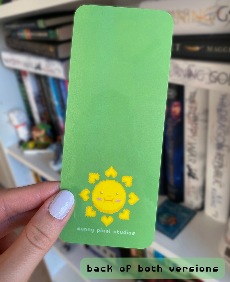 Pixel Art Cat in Flower Field Holographic Bookmark Handmade - Etsy