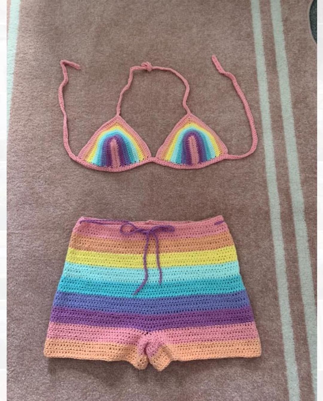 Crochet Top and Shorts Set/ Crochet Two Piece/ Matching Two Piece ...