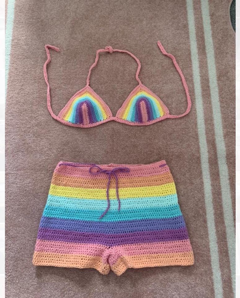 Crochet Top and Shorts Set/ Crochet Two Piece/ Matching Two Piece ...