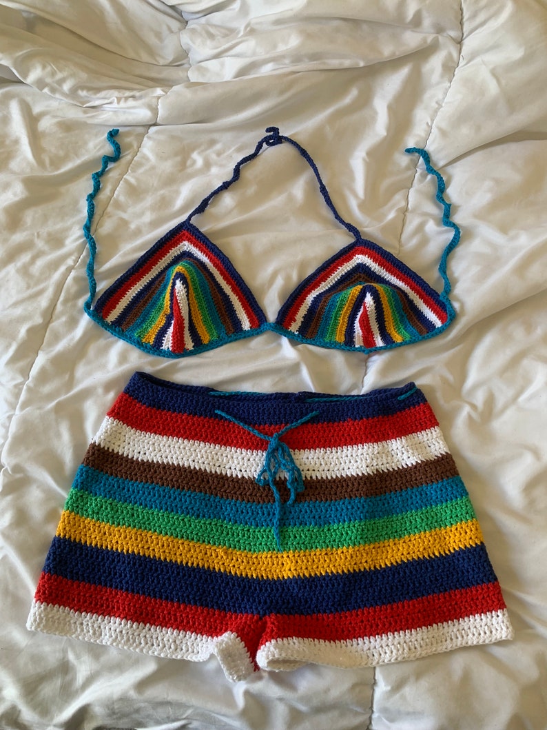 Crochet Top and Shorts Set/ Crochet Two Piece/ Matching Two Piece ...