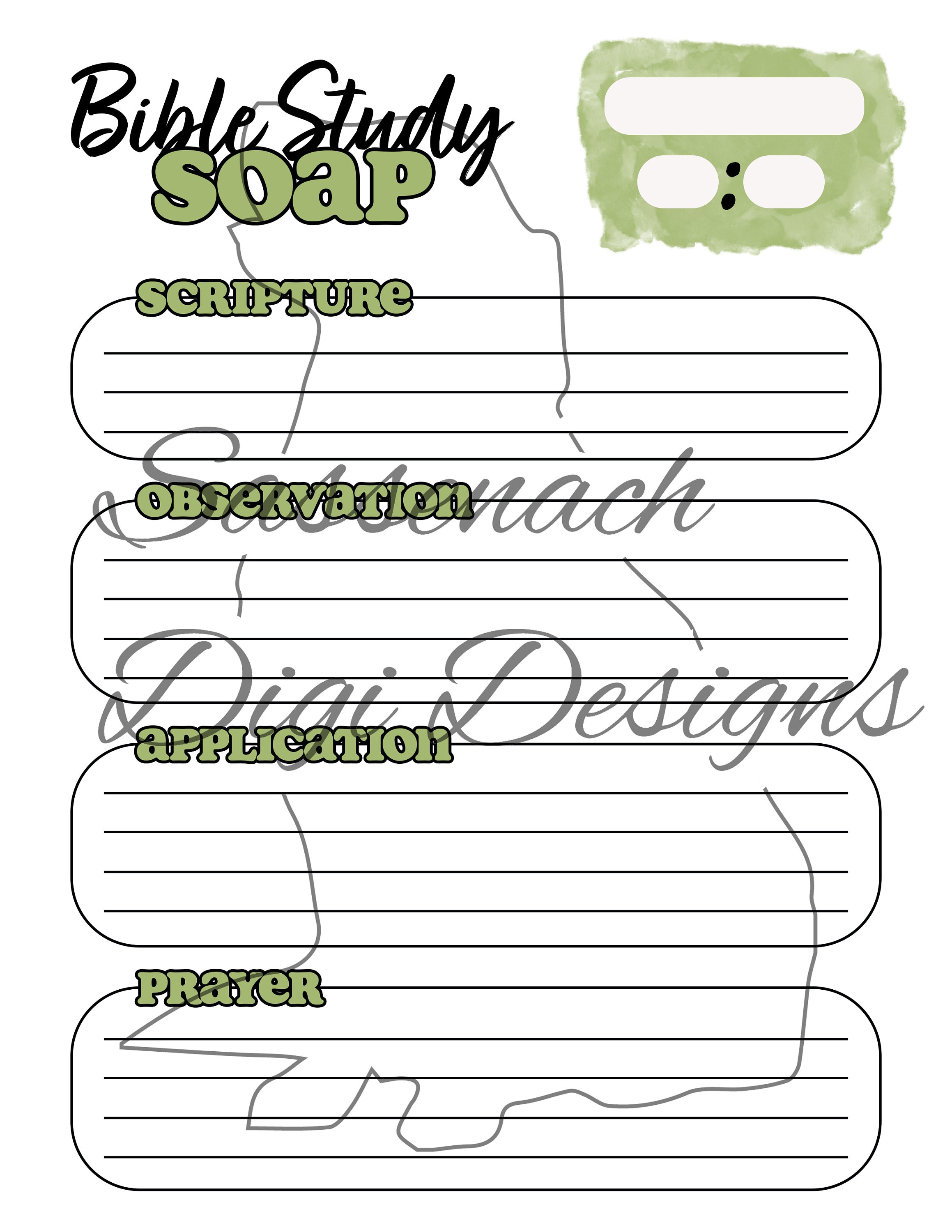 SOAP Bible Study Printable Sheets - Etsy