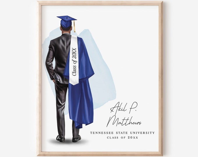 Graduation Print, Graduation Gift for Guys, Personalized Graduation ...
