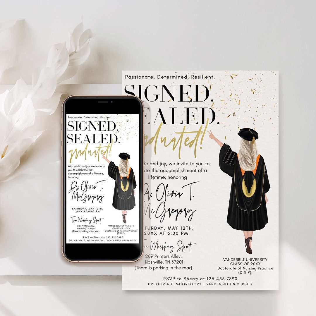 Phd Doctorate Graduation Invitation Doctorate Graduation - Etsy