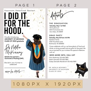 Phd Doctorate Graduation Invitation Doctorate Graduation - Etsy