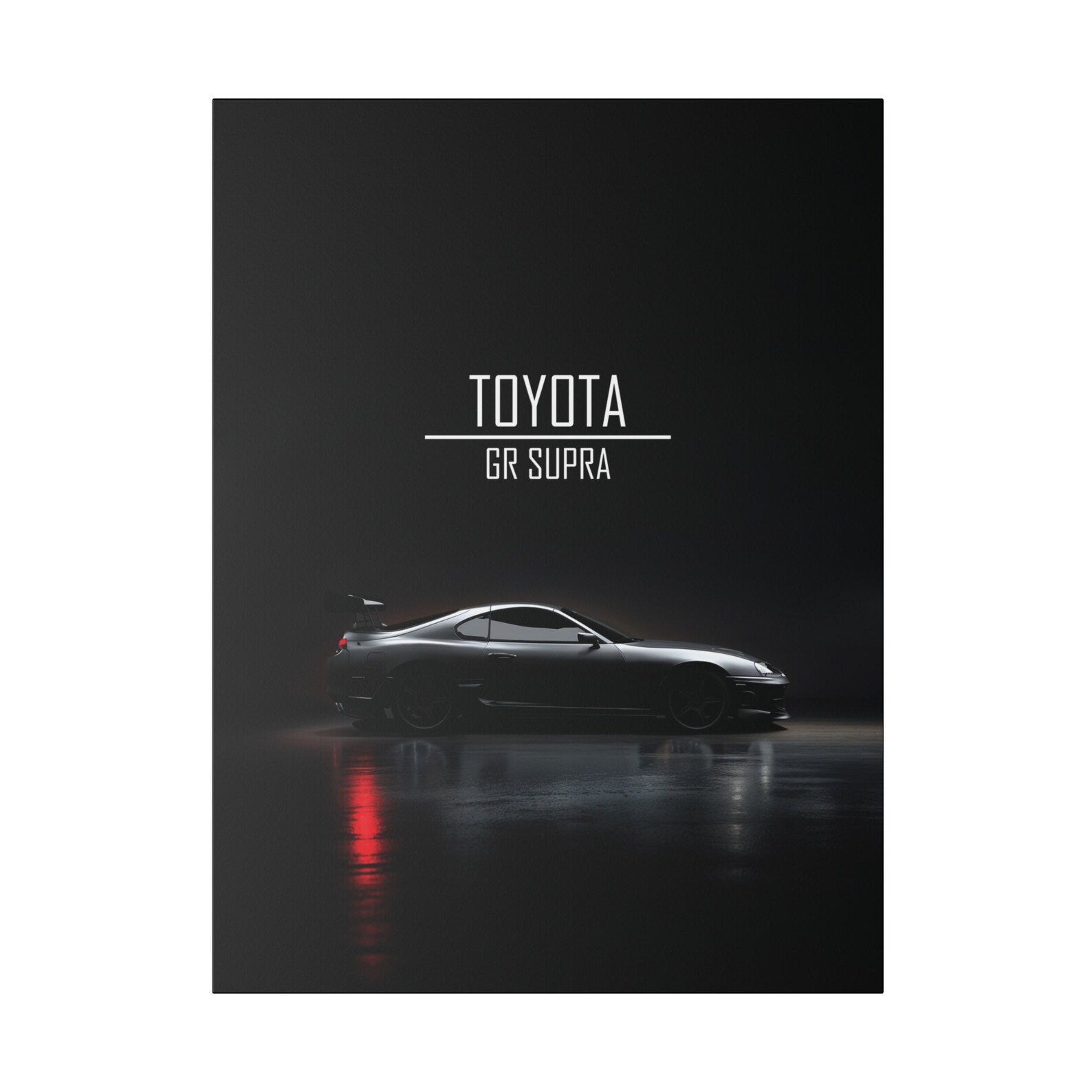 30"x40" Toyota GR Supra Canvas Wrapped Poster, Car Dark Themed Poster ...
