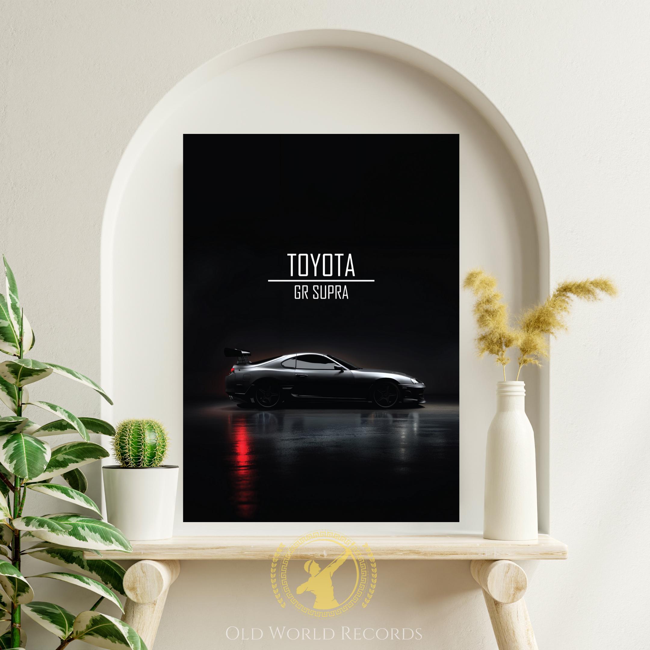 Toyota GR Supra Canvas Wrapped Poster, Iconic Car Dark Themed Poster ...