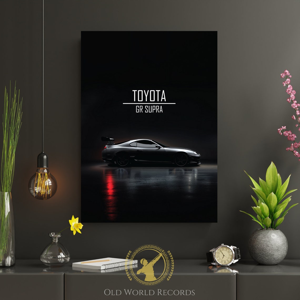 30"x40" Toyota GR Supra Canvas Wrapped Poster, Car Dark Themed Poster ...