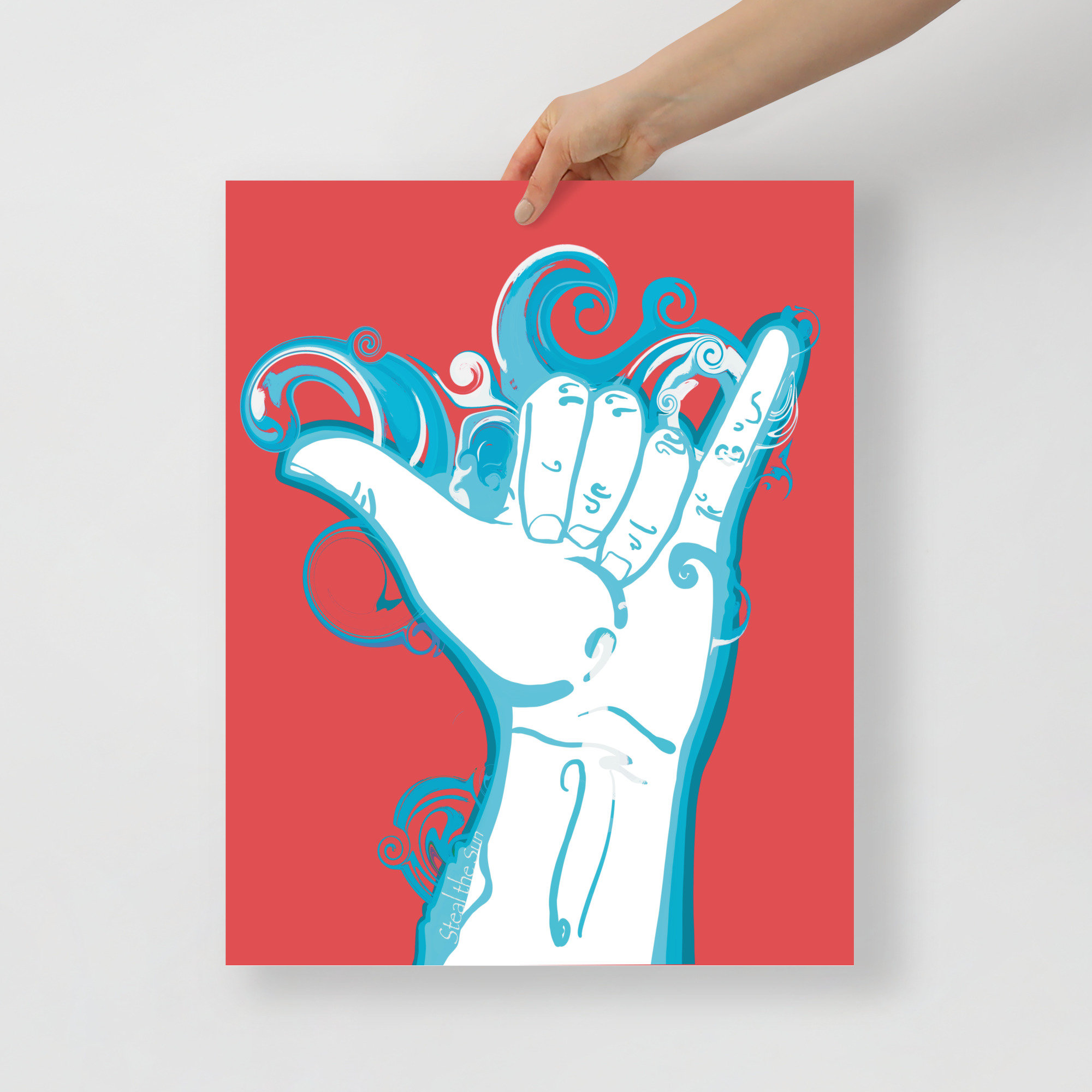 Hang-ten Wave Rider Art Unframed Poster Christmas Gift Wall Art - Etsy