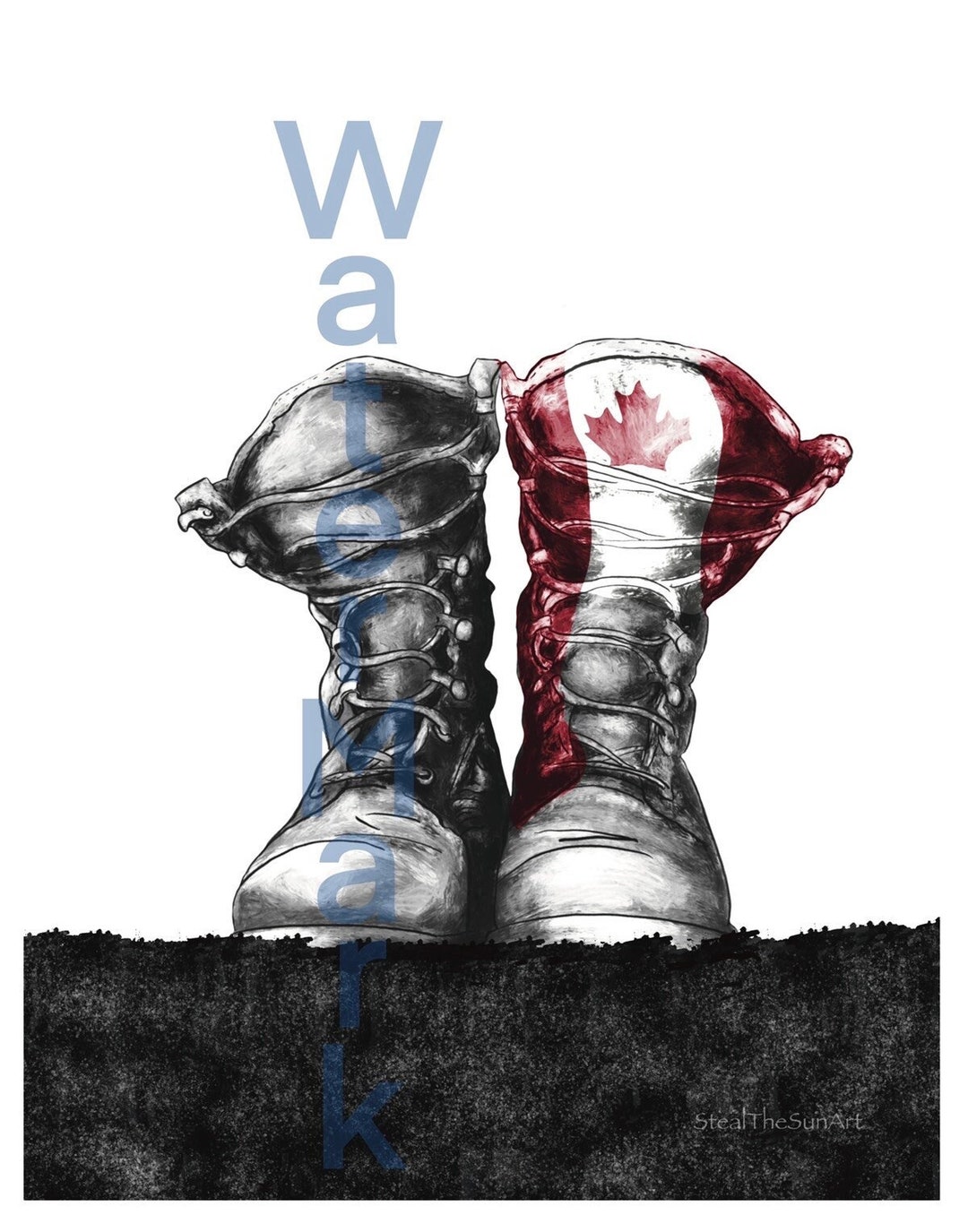 Canadian Military Boots With Canadian Flag Gift Art (print at Home ...